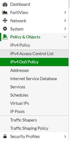 Fortigate DOS ve DDOS Policy