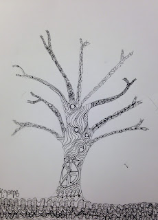 Art Room Blog: Tangled Trees--Advanced Zentangle Club...
