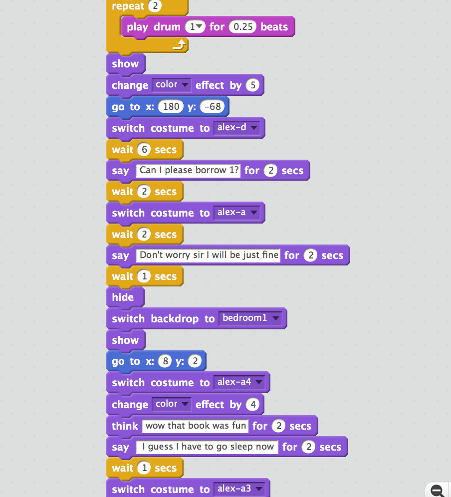 Grade7D Digital Design Class: Story scratch