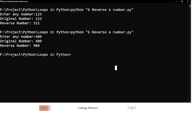 11 Program to reverse a given number using Python ~ Coding Atharva