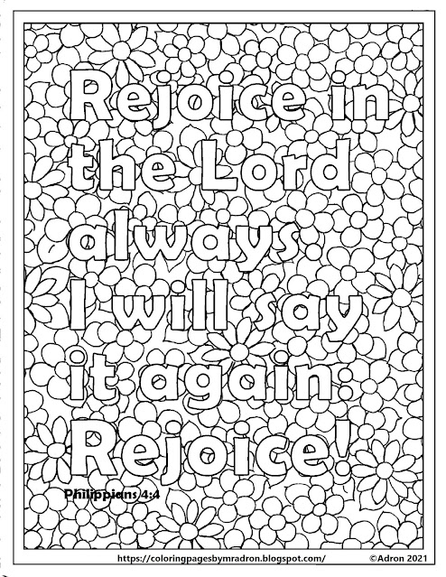Coloring Pages for Kids by Mr. Adron: Free Philippians 4:4 Print and ...