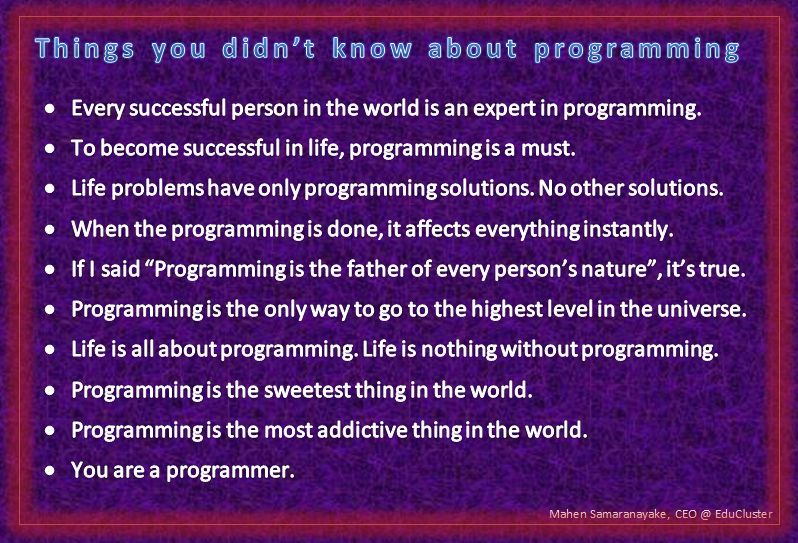 Mahen Samaranayake: Things you didn't know about Programming