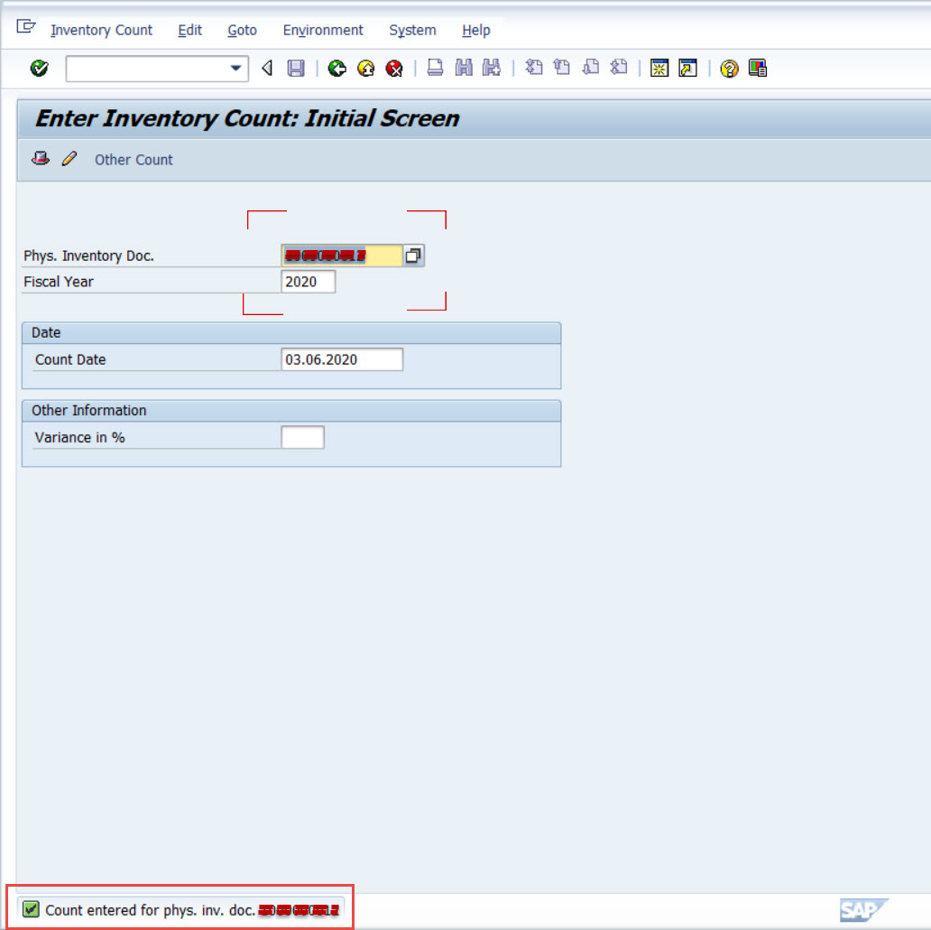 SAP - Enter inventory Count with Document - MI04 ~ Jho 347