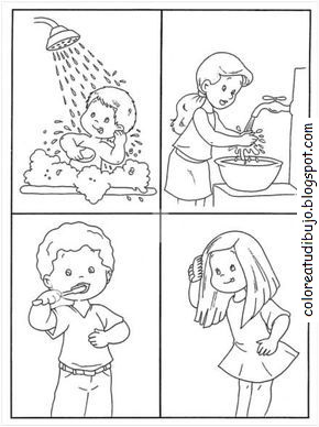 HABITOS DE HIGIENE PARA Colorear y pintar🚿 - COLOREA TUS DIBUJOS