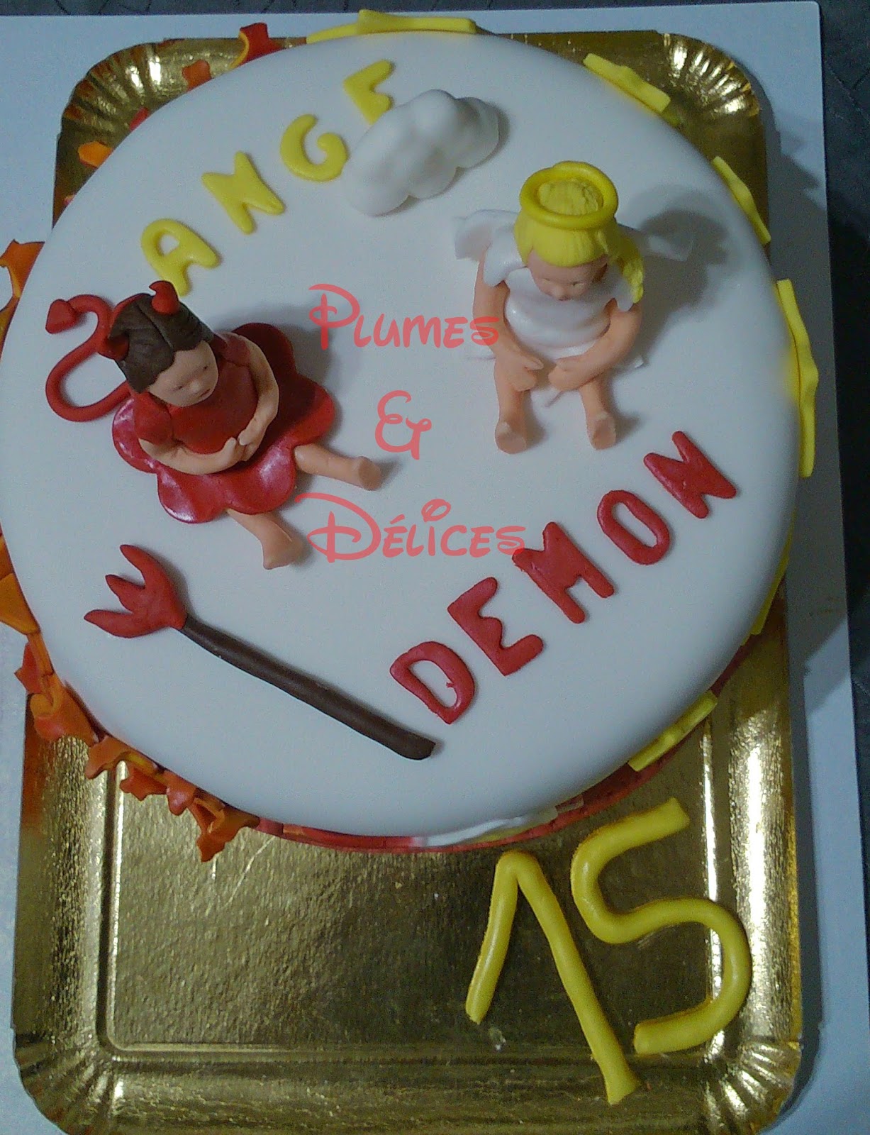 Plumes & Délices: gâteau mi ange mi démon / cake angel devil