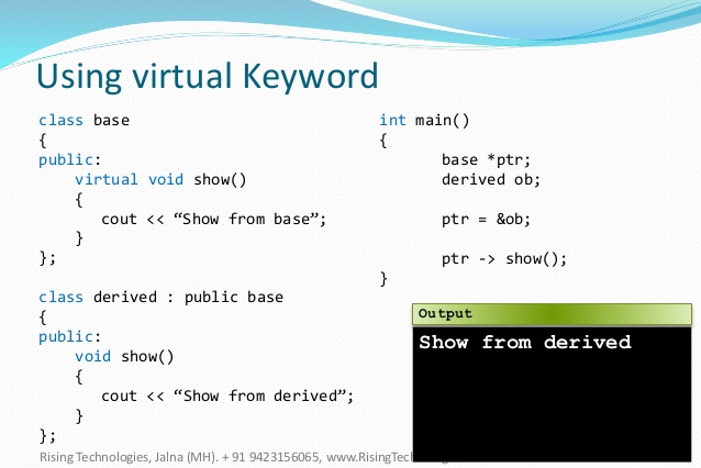 Virtual Function In C Virtual Function In C Program Virtual Function In C Example