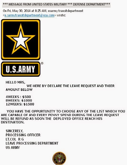 Detroit Dave's Raves: Military Leave Scam (Facebook/Phishing)