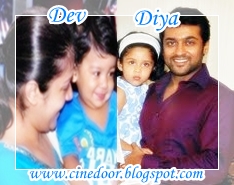 CC: Jyothika holding her son Dev in her hands and surya holding Diya in ...