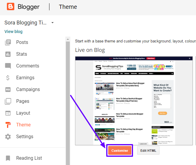 How To Add Css In Blogger Or Blogspot Blogs Sora Blogging Tips