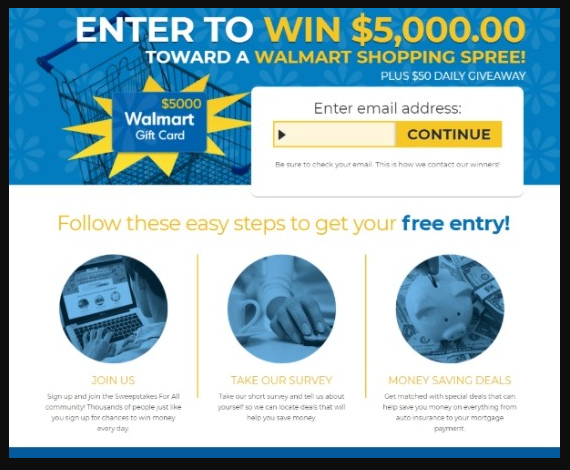 Sign up to WIN Walmart Gift Card