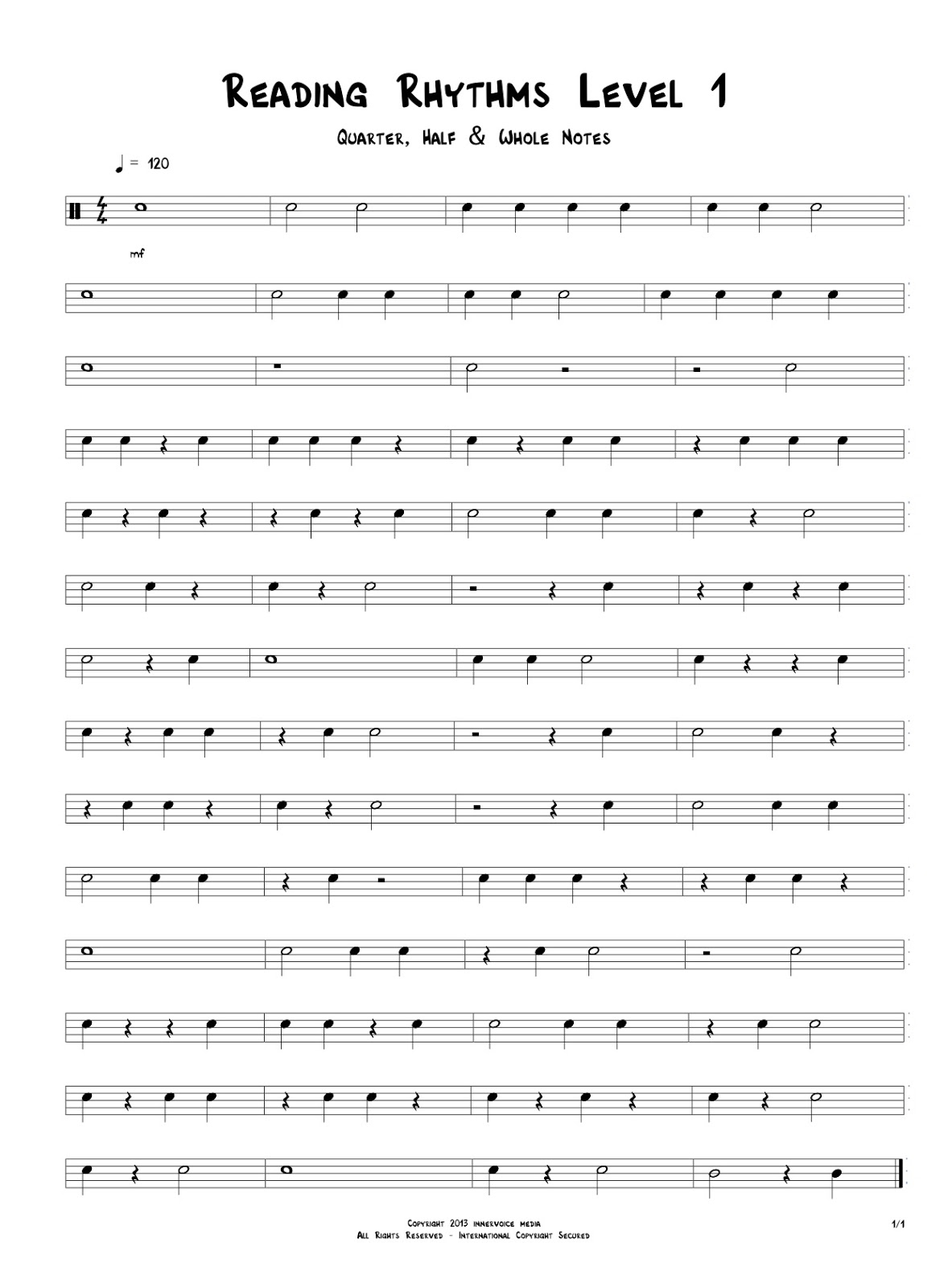innervoice media: Reading Rhythms, Level 1