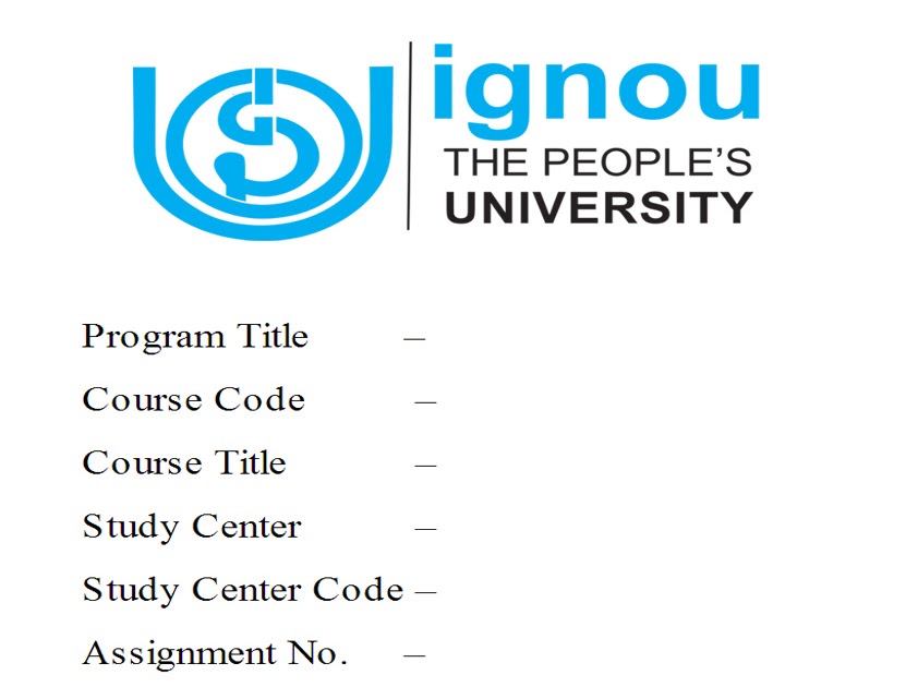 IGNOU Assignment Front Page
