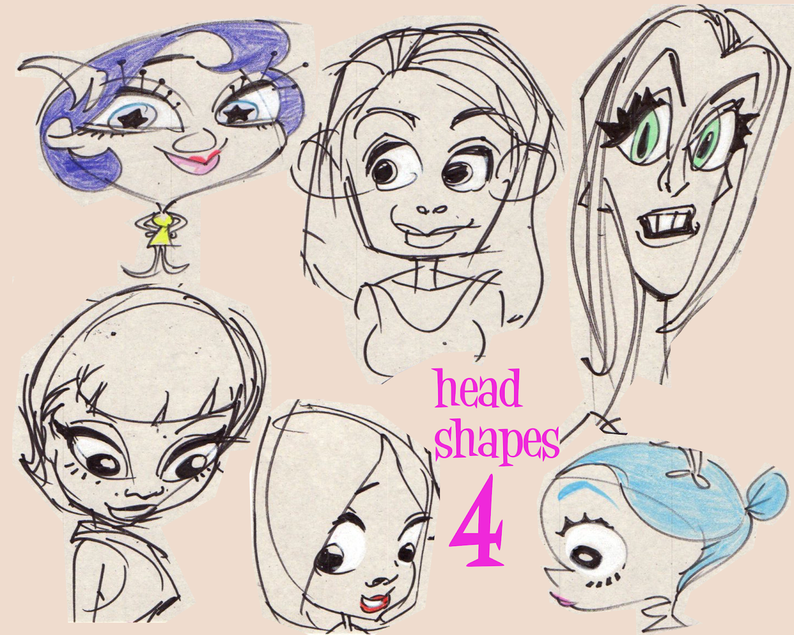 Cartoon head shapes - chaselily