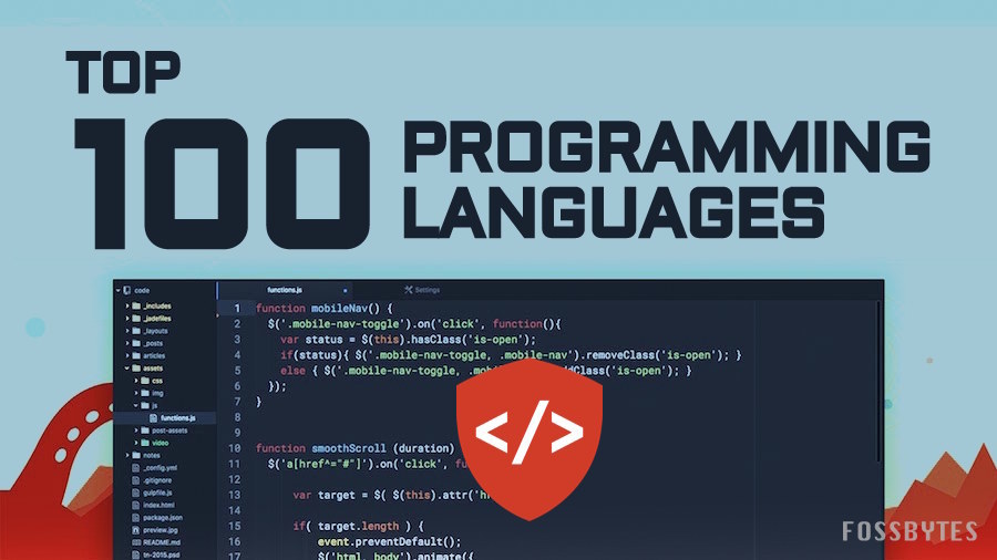 Top 100 Most Popular Programming Languages Of 2017 ...