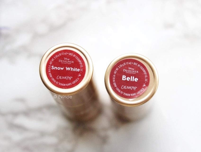 Colourpop Disney Princess Lipsticks | Belle and Snow White | Evinde's Blog