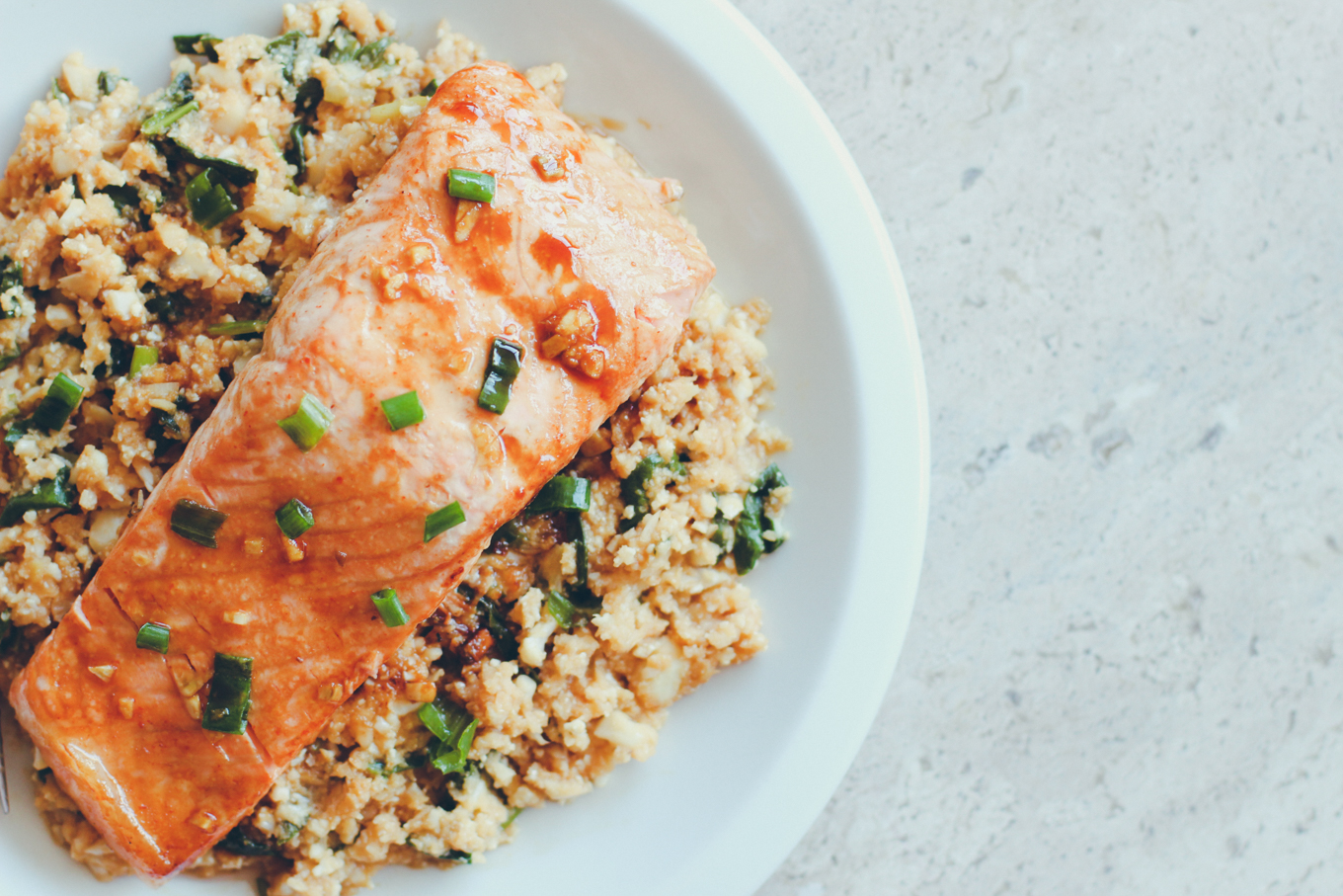 Ginger Garlic Salmon with Cauliflower Rice