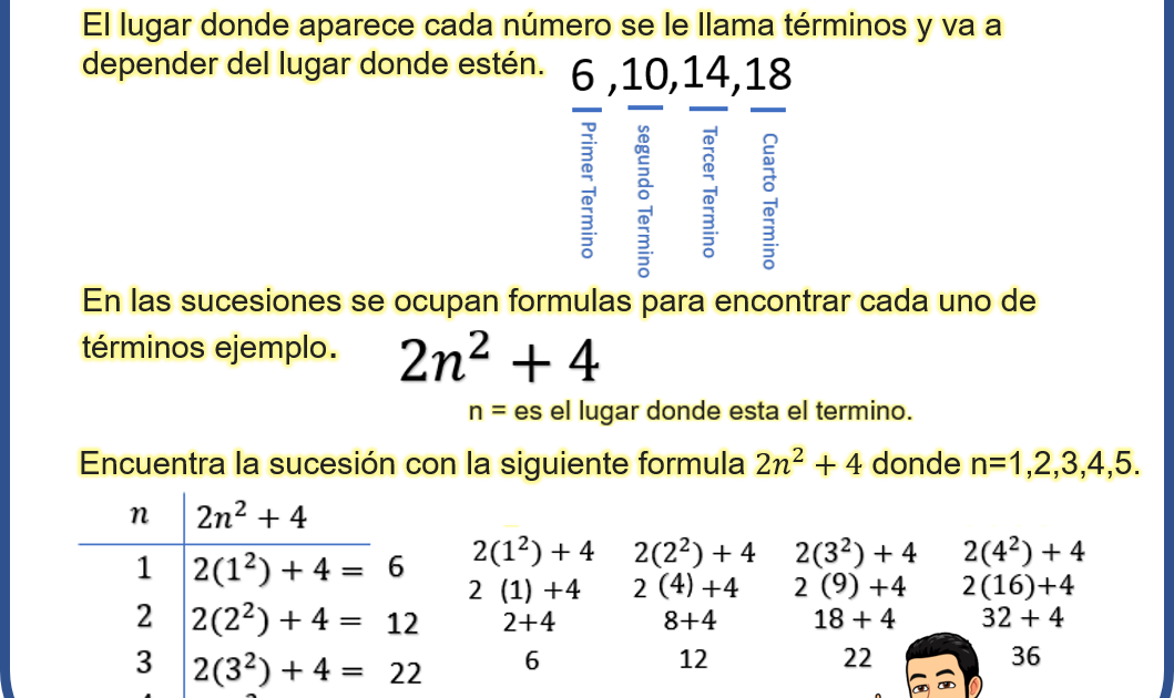 SUCESIONES CUADRATICAS ~ Profesor: Gualberto Tellez C.