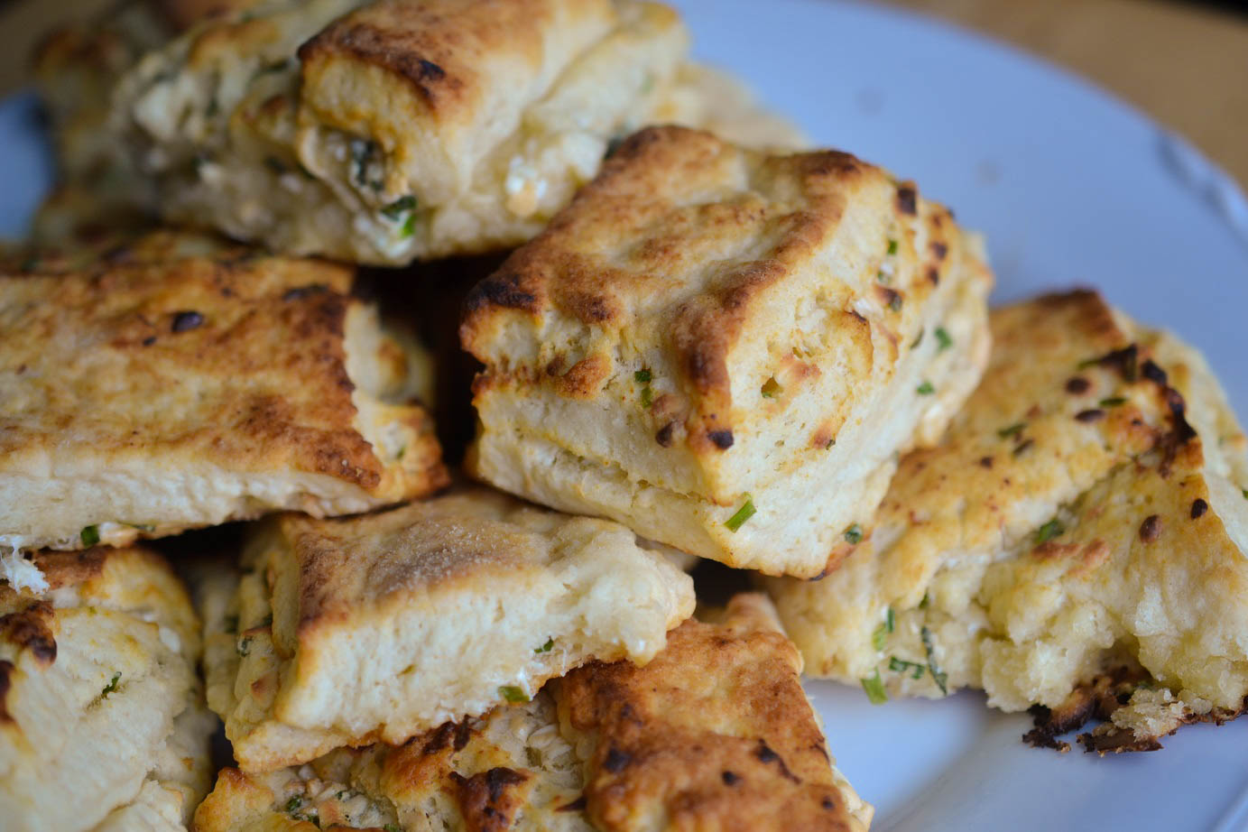 Greedy Girl : Sage chive and smoked mozzarella honey cream Biscuits