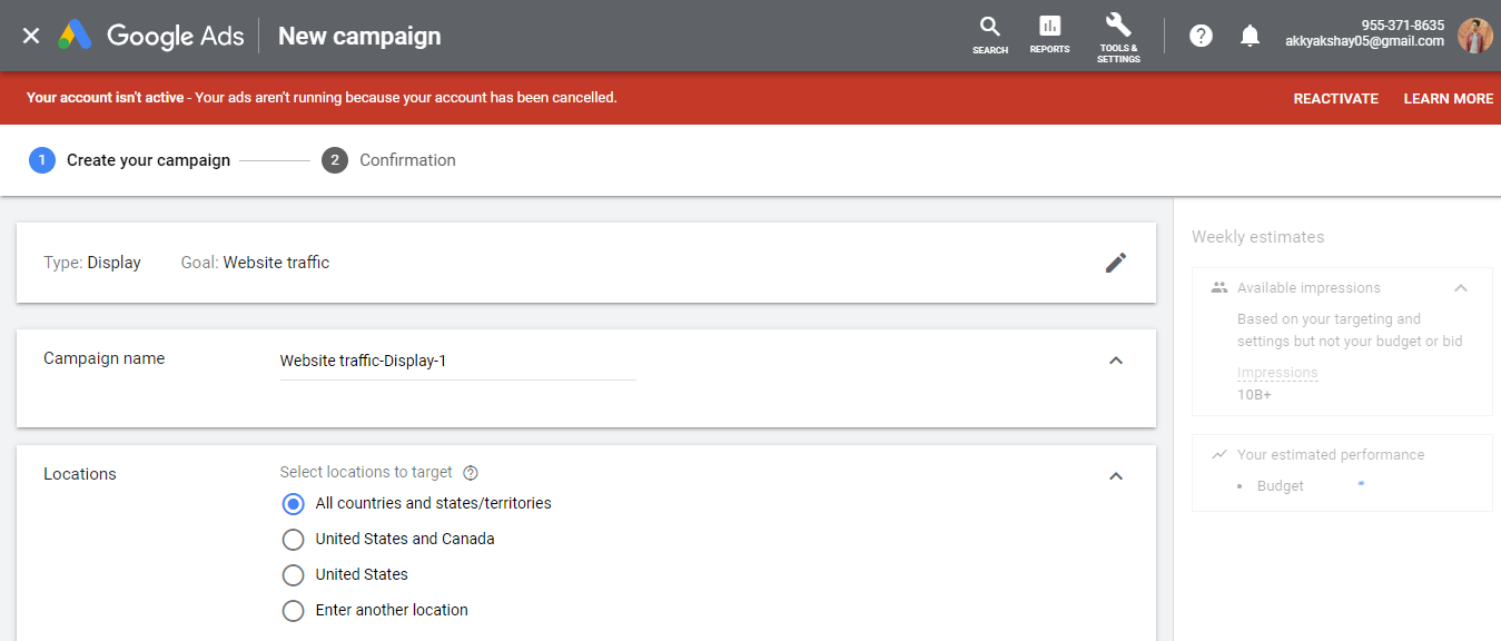 How to create display ads in Google Adwords or Google ads?
