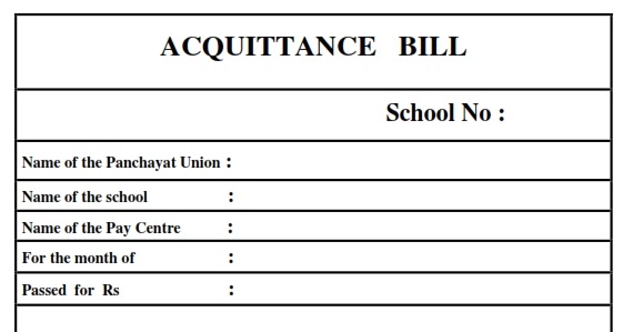 Salary & Acquittance Bill - Primary & Middle Schools (Pdf) - Pallikalvi ...