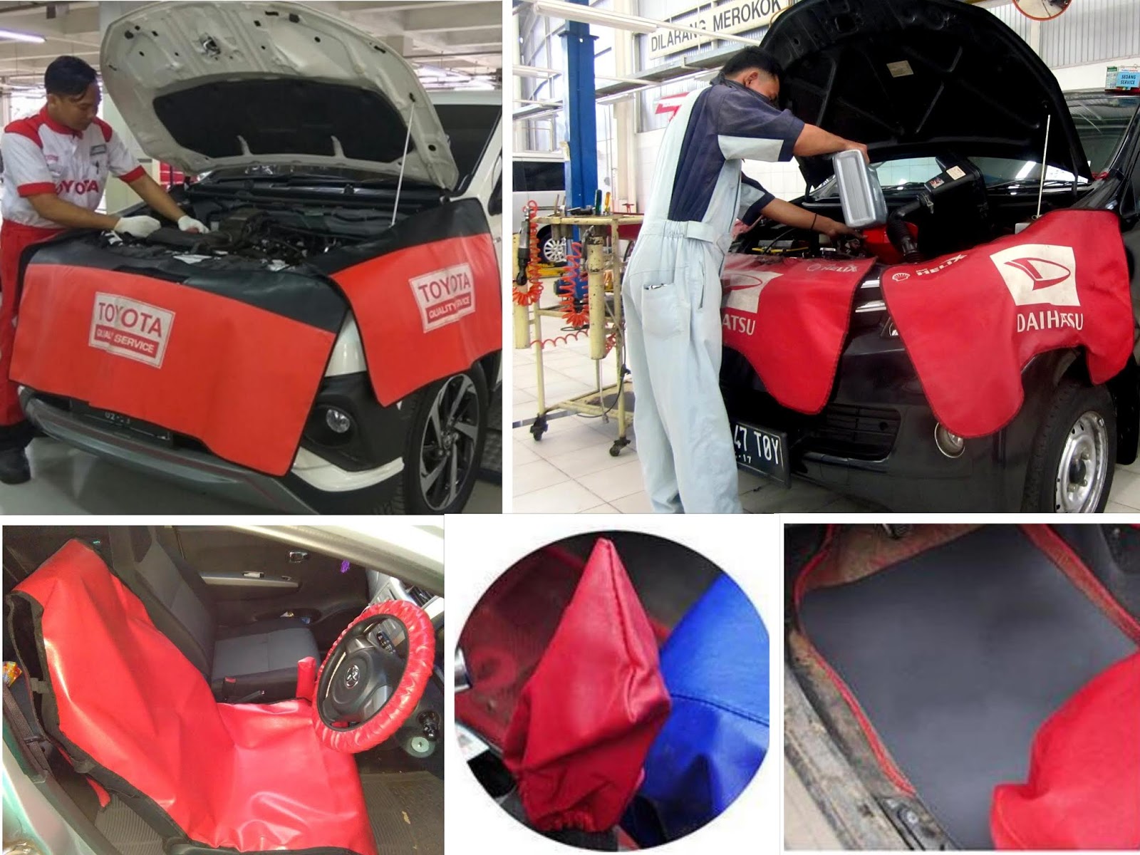 TOKO SPONEVA: FENDER COVER SET - PELINDUNG MOBIL SAAT SERVIS