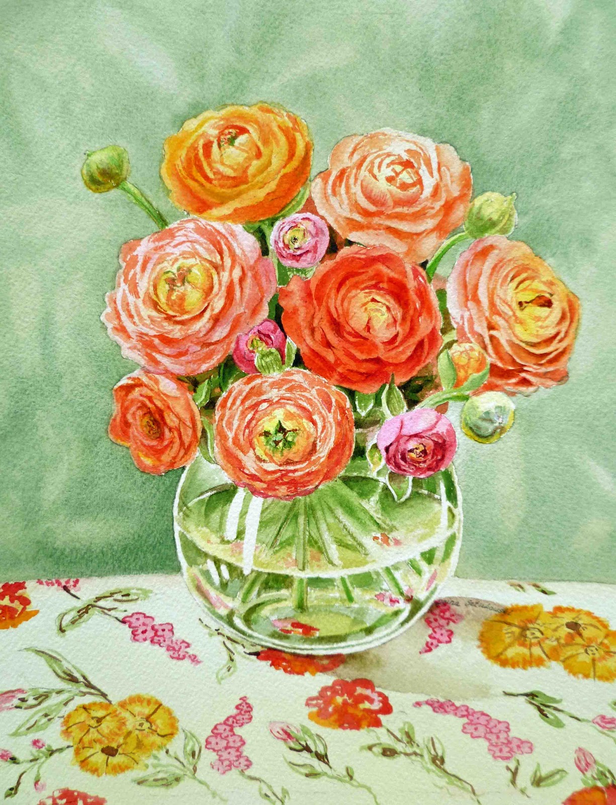 Ranunculus Painting - Final Phase