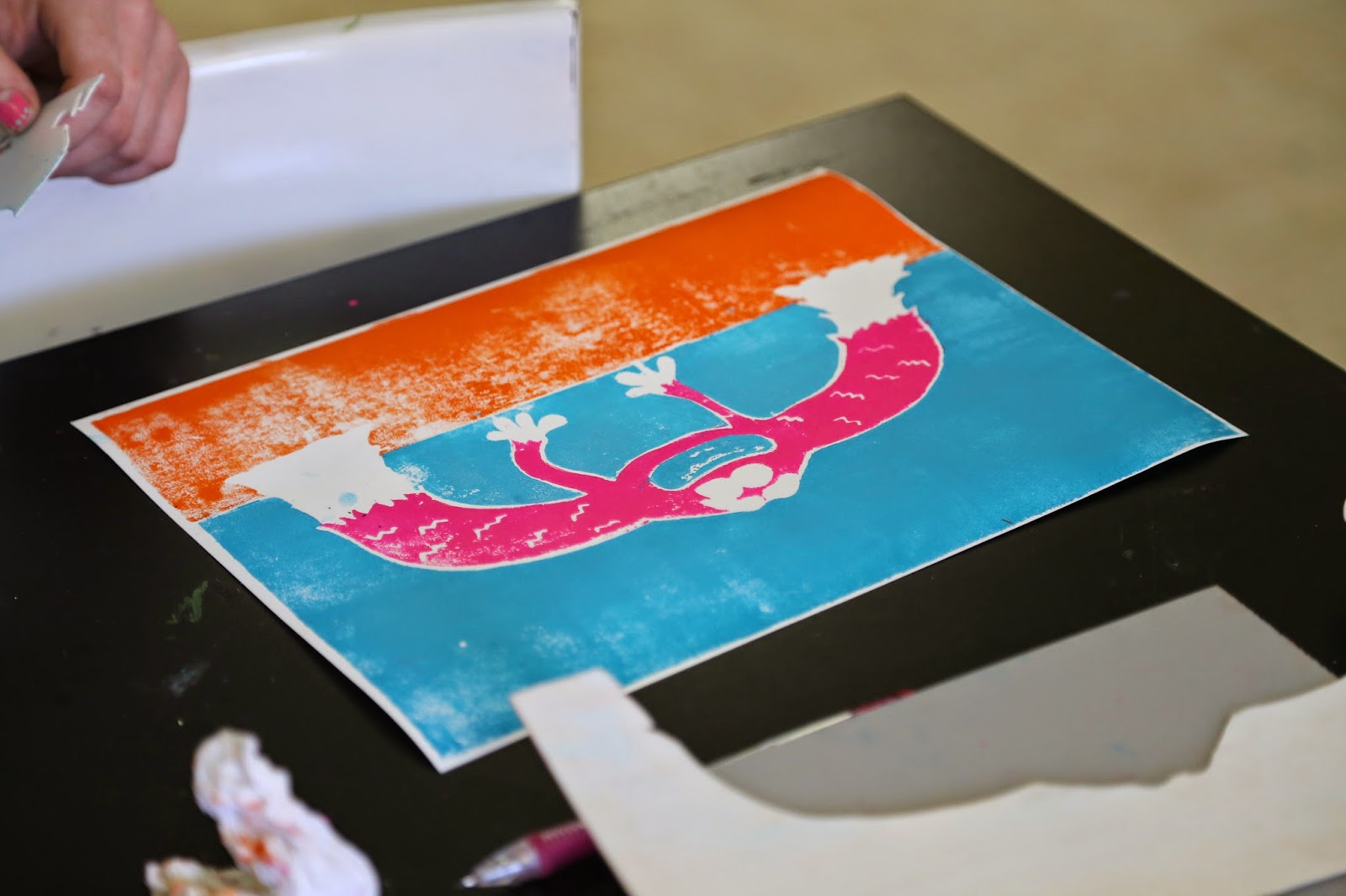 Grauer Art: Foam printmaking, 8th Grade Art