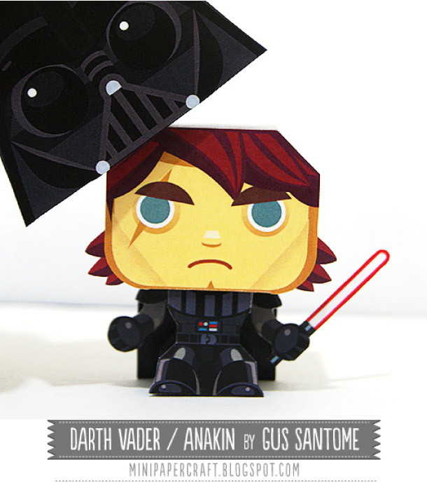 Star Wars : Mini Darth Vader / Anakin Skywalker Paper Toy | Paperized ...