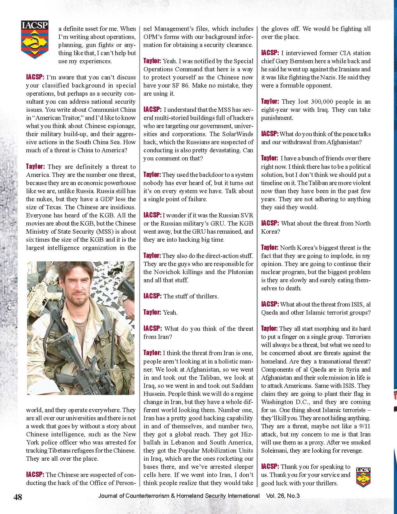 Paul Davis On Crime: My Counterterrorism Magazine Q&A With Brad Taylor ...