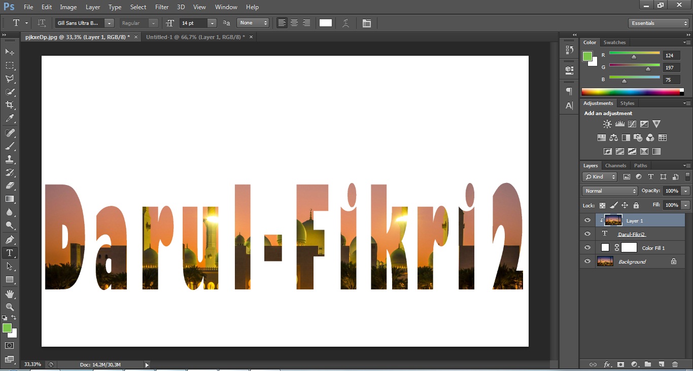Cara Memasukan Gambar ke Dalam Tulisan di Photoshop Dengan Mudah ... Cara Memasukan Gambar ke Dalam Tulisan di Photoshop Dengan Mudah ...