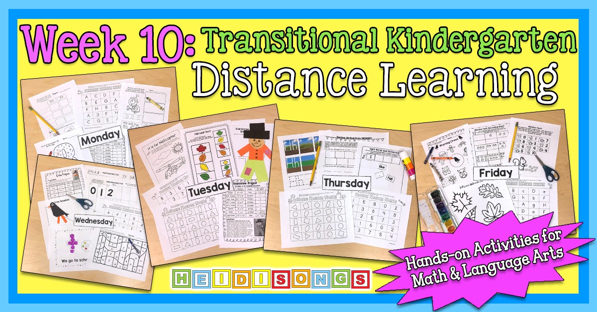 Fall WEEK 10 - TK Distance Learning Packet! (NO PREP PRINTABLES!)