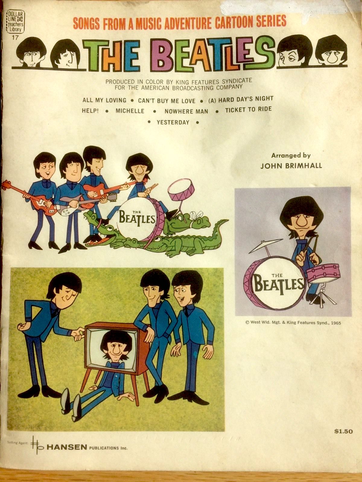 Vintage Beatles cartoon songbook
