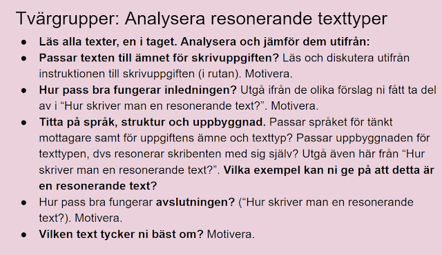 Minnas klassrum: Resonerande text - att diskutera med sig själv i ...