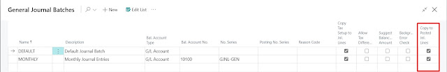 #msdyn365bc - Copy journal function on Posted General Journals.