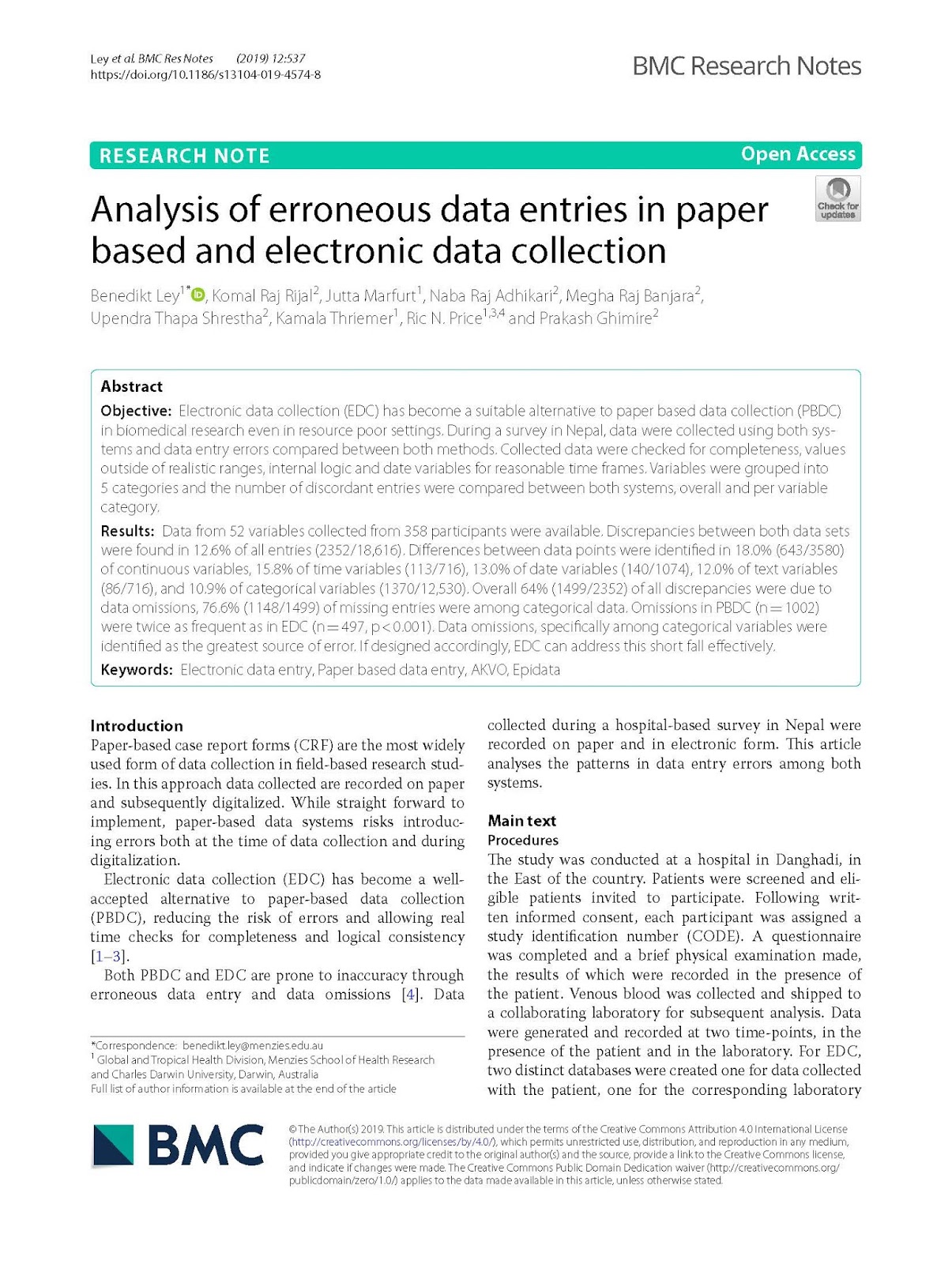 My Scientific Blog Research And Articles Analysis Of Erroneous Data Entries In Paper Based