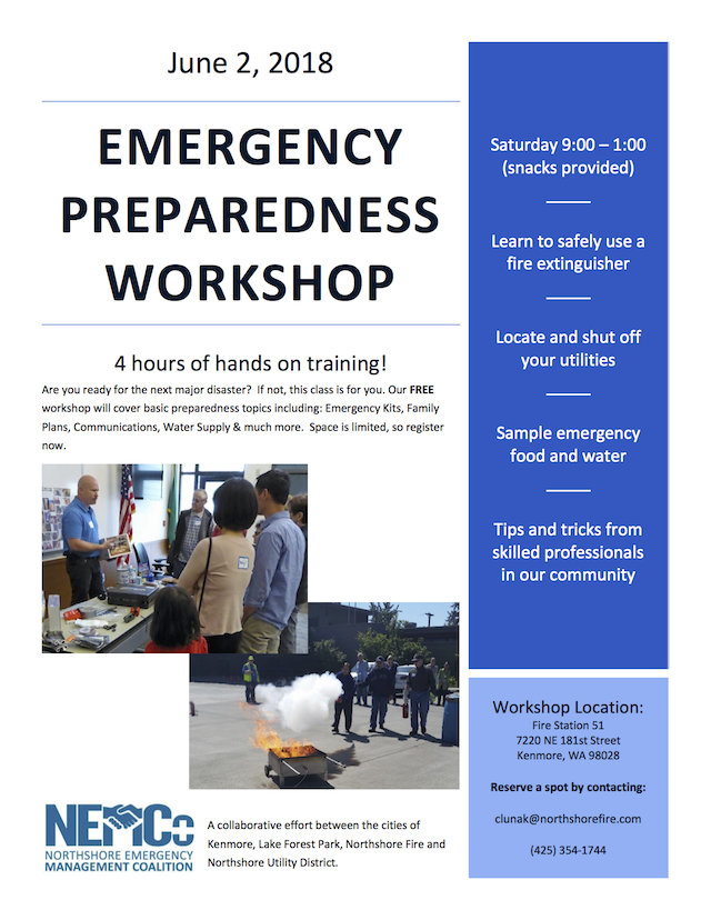 Shoreline Area News: Sign up now for Emergency Preparedness seminar on ...