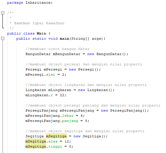 Pembelajaran: Inheritance
