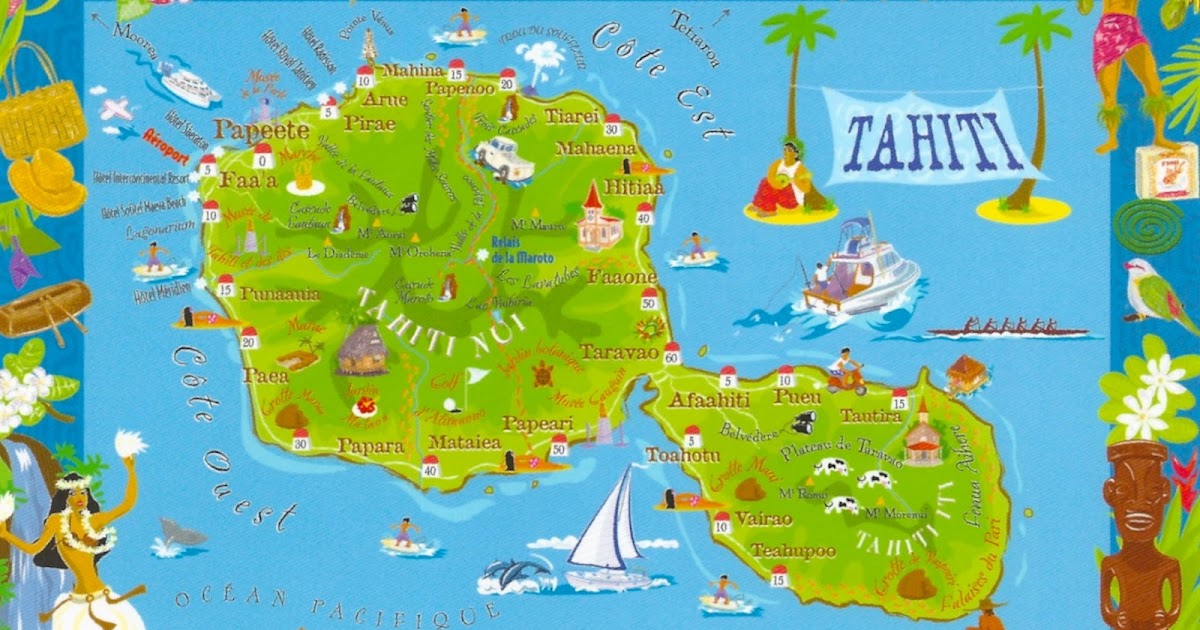 My Favorite Views: French Polynesia - Tahiti, Map of the Island