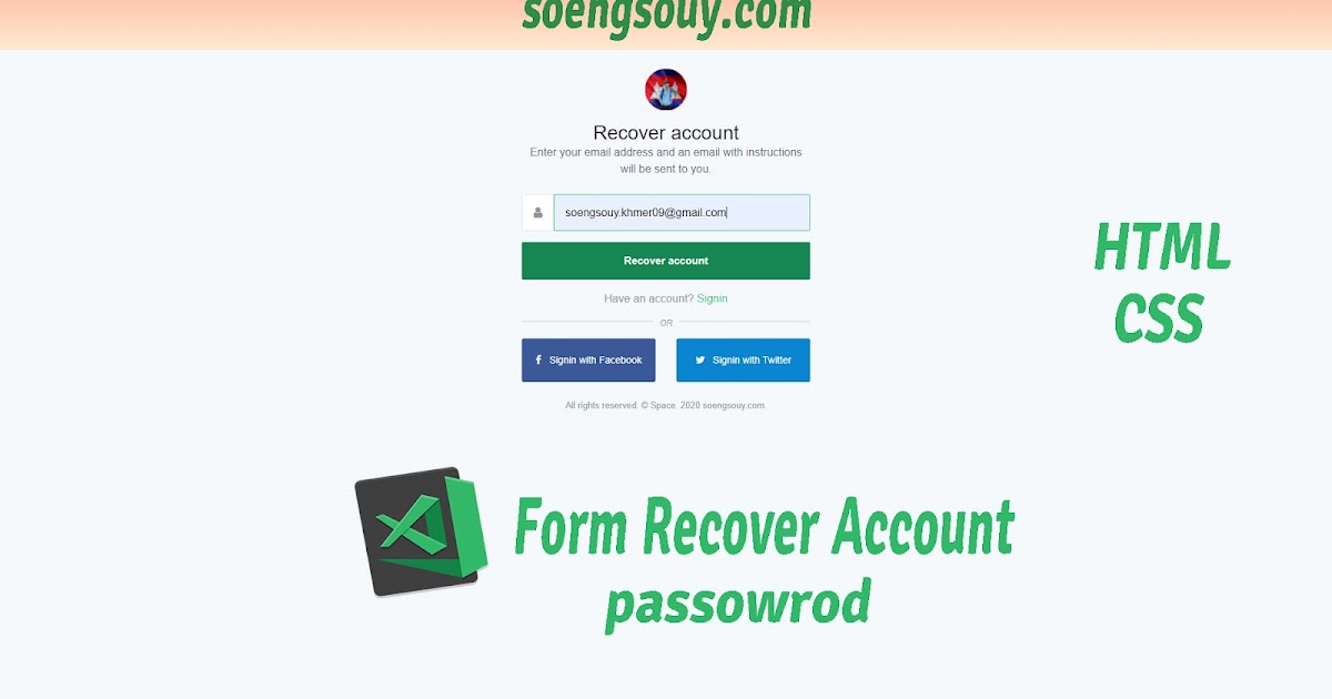 How to design form sign in and sign up and recover account using CSS3