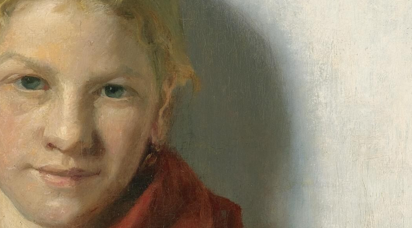 Michael Ancher | Skagen girl in a red shawl, 1881 | Masterpiece | Tutt'Art@