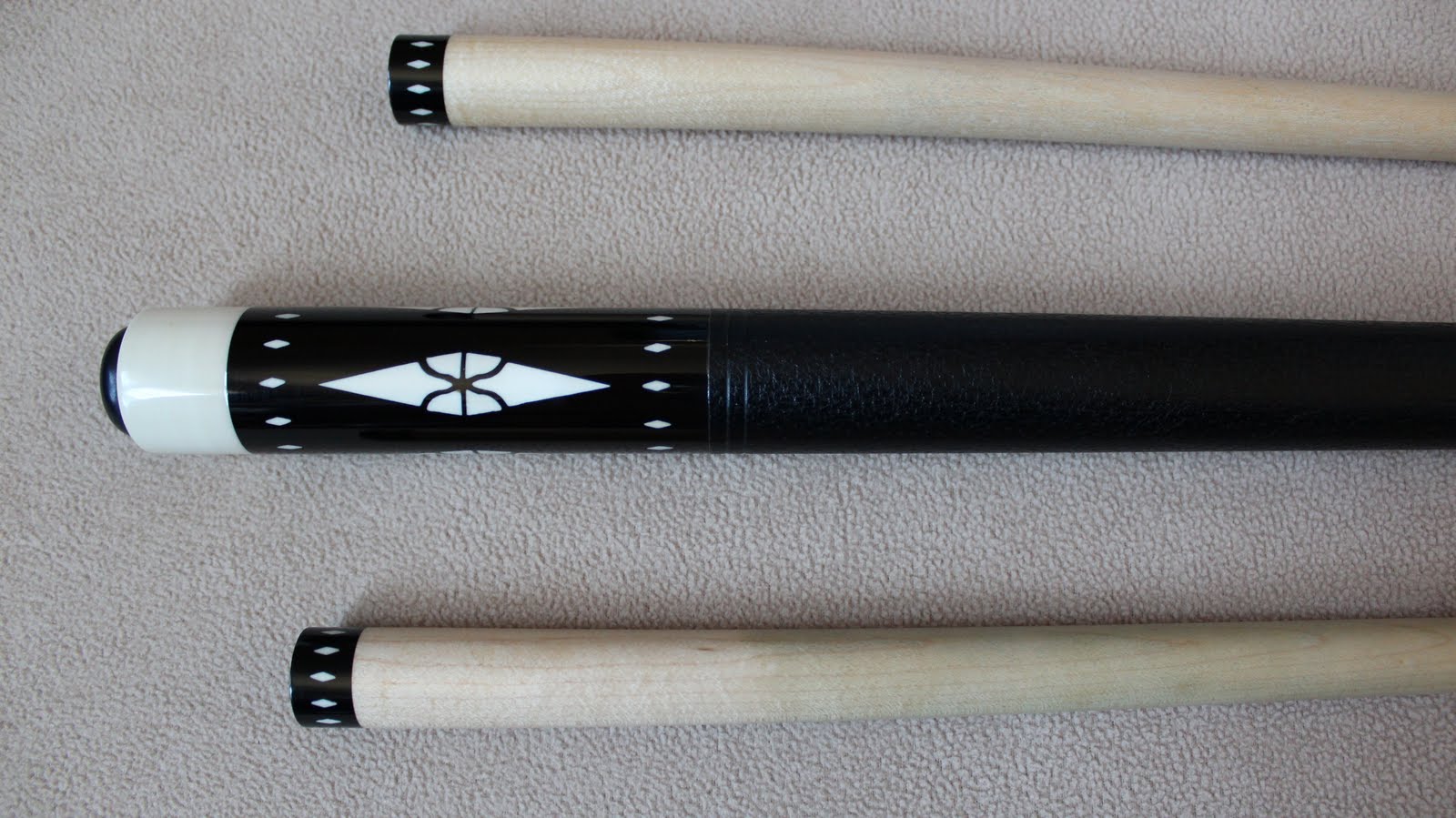 Zappy's Pool Cues: Porper Tuxedo Custom Cue. Ebony and Ivory
