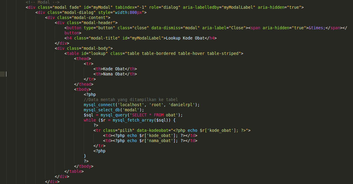 Modal Lookup dengan DataTables - Daniel Budi Santoso