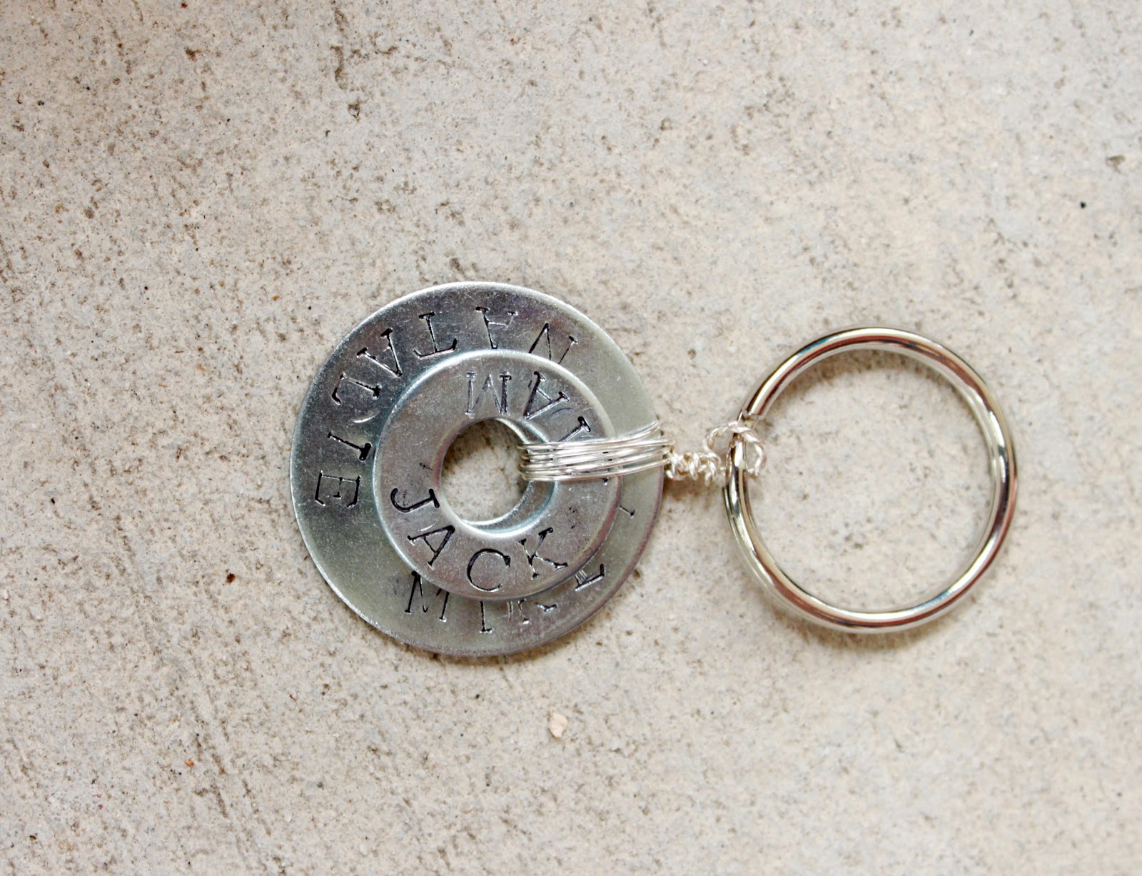 Sewing our Sanity: Stamped Washer Keychain