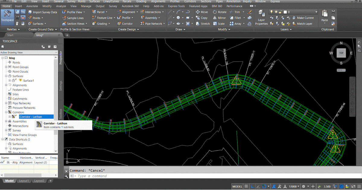 Autocad Civil 3D - Membuat Surface Dari Corridor | Surveyor Drafting