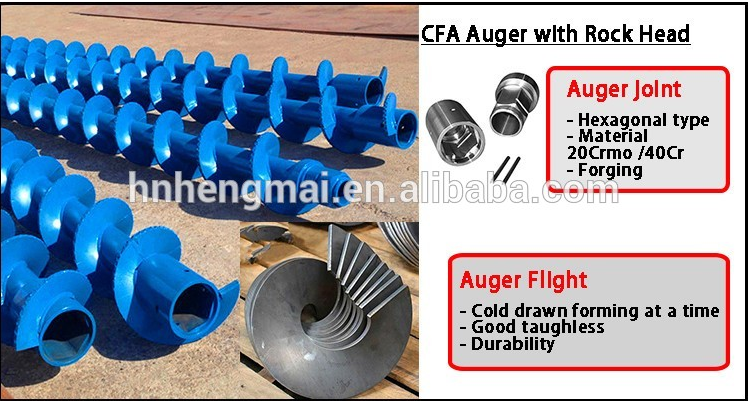 Hunan HM Machinery Co.,Ltd.: CFA Continuous flight auger with Soil head