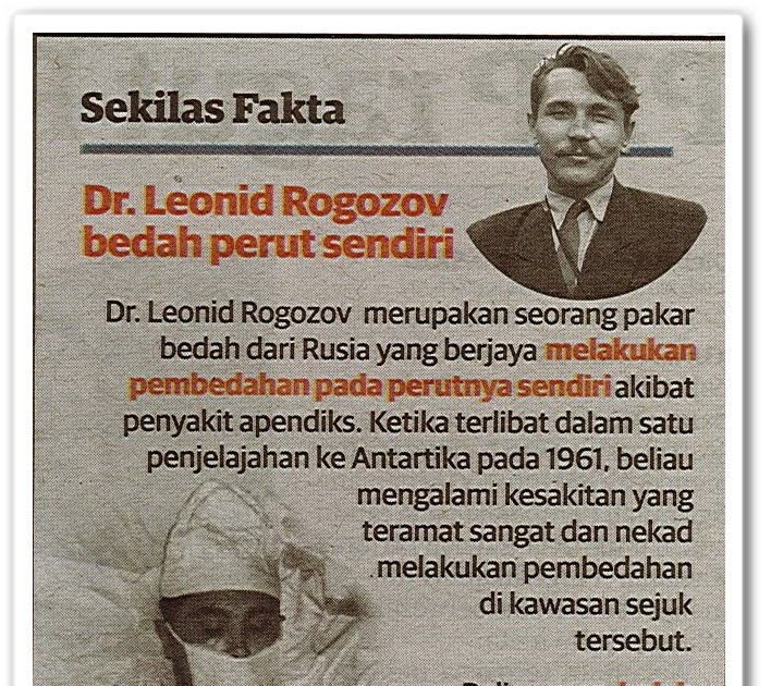 Sekilas fakta - Dr. Leonid Rogozov bedah perut sendiri - BLOG ...