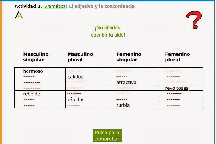 MOLINILLOS DE COLORES: EL GÉNERO Y NÚMERO DE LOS ADJETIVOS