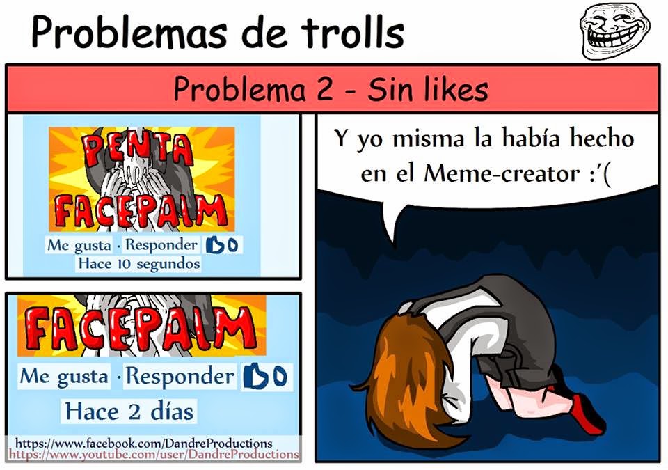 Dandre Productions: Problemas trolls 2 . Sin likes - Viñeta-
