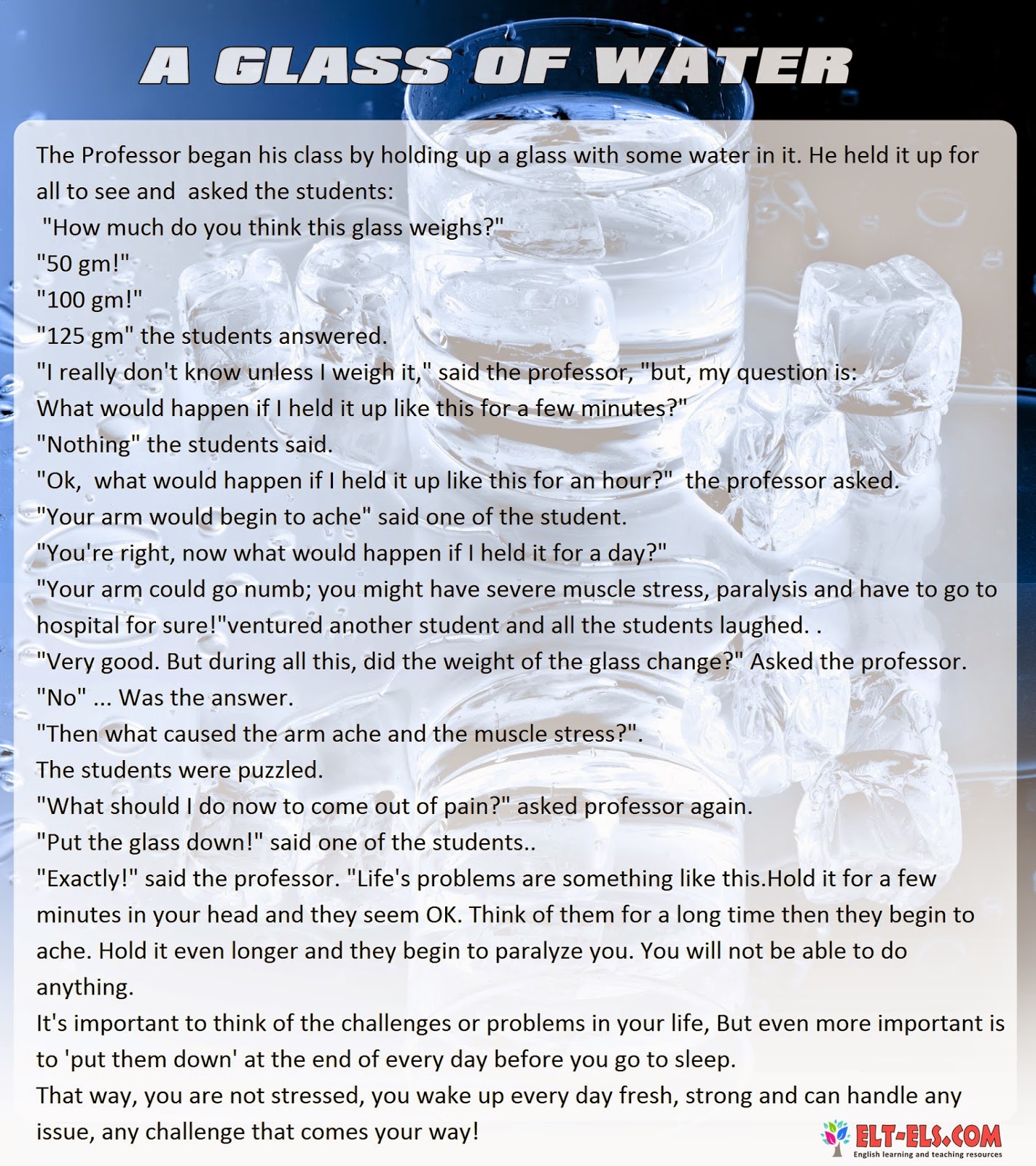 A glass of water | www.elt-els.com