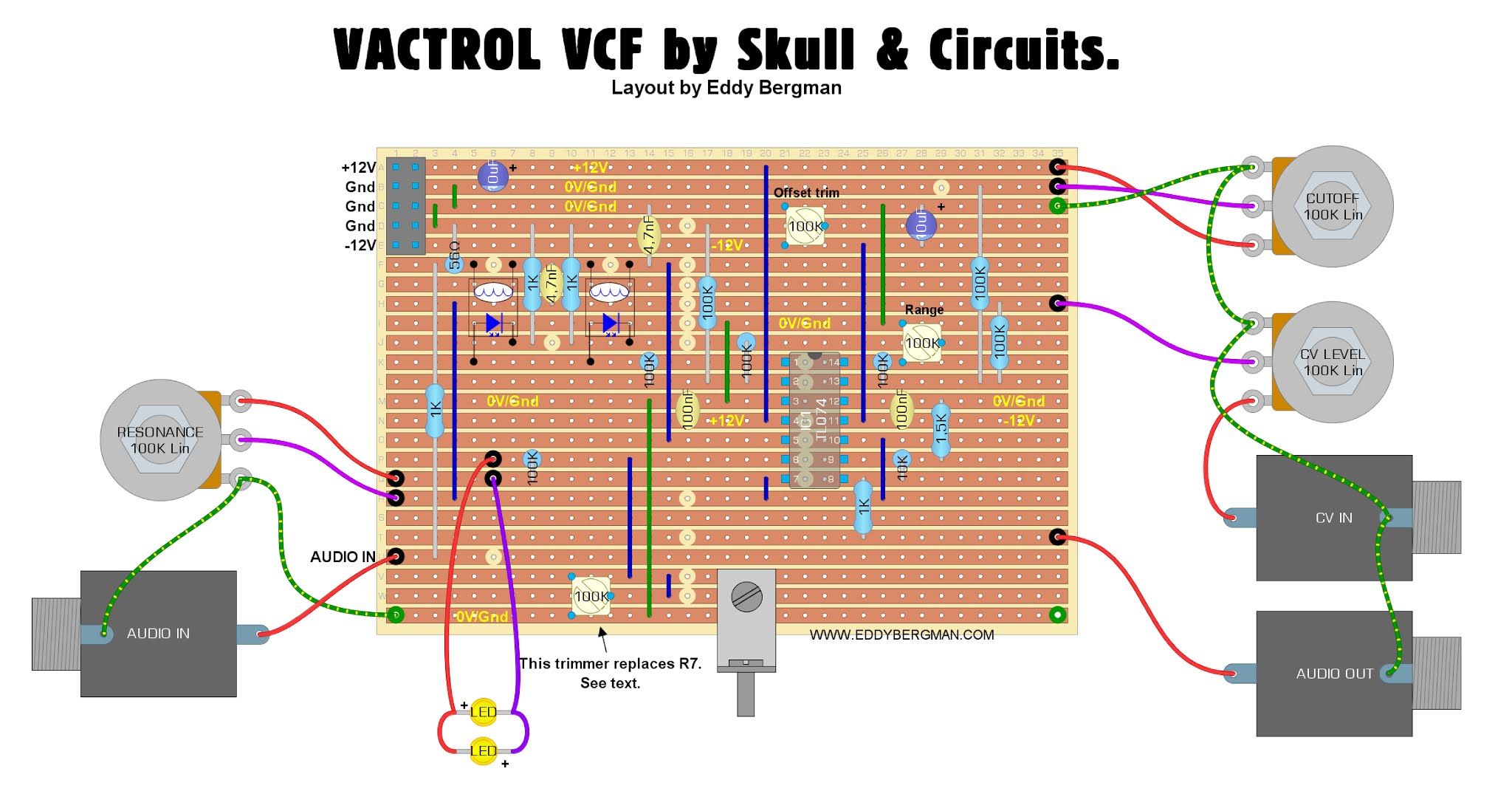 Eddy Bergman.com: Synthesizer Build part-43: VACTROL VCF-1 by Skull ...